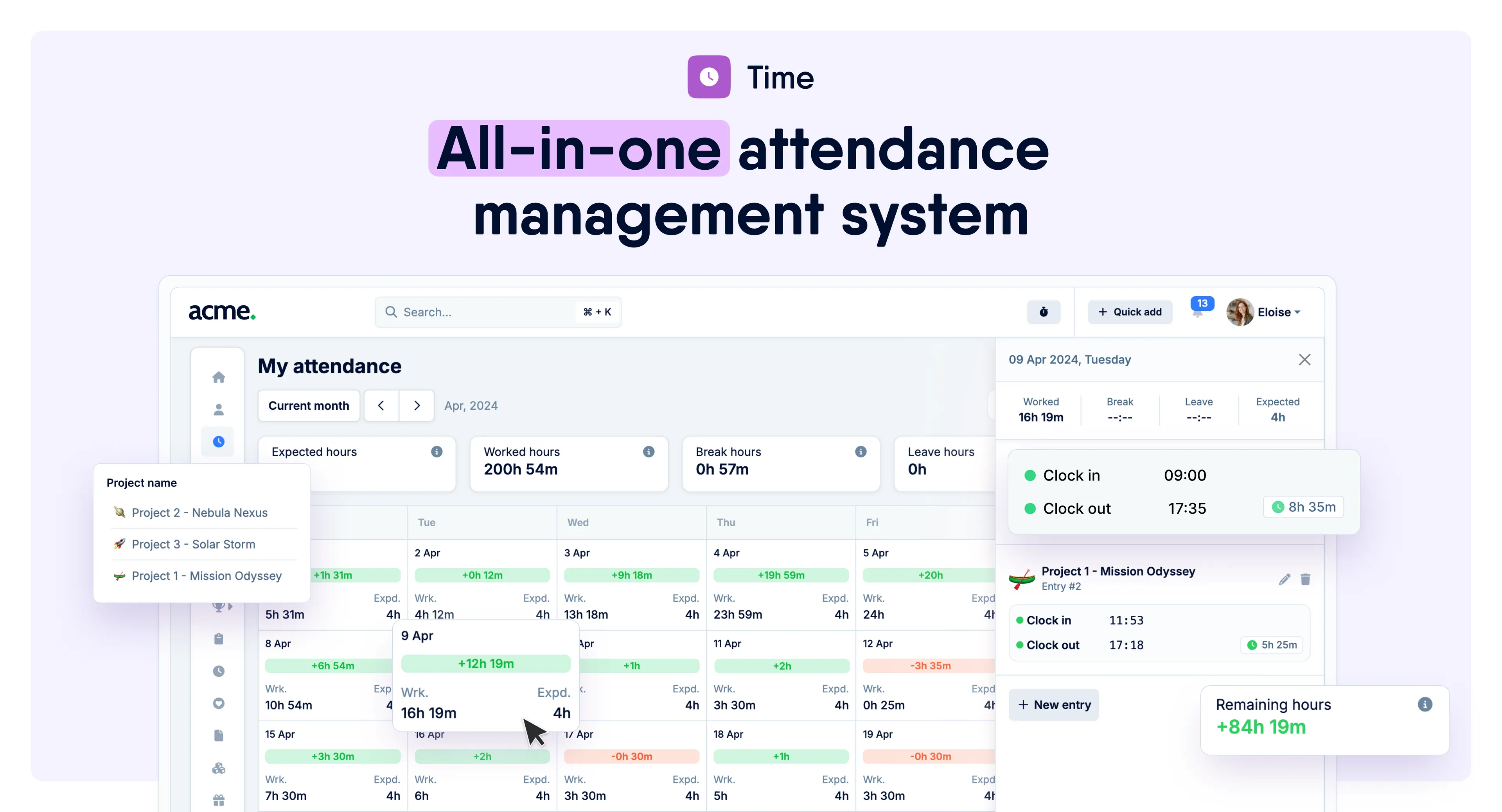 Employee time tracking and scheduling software